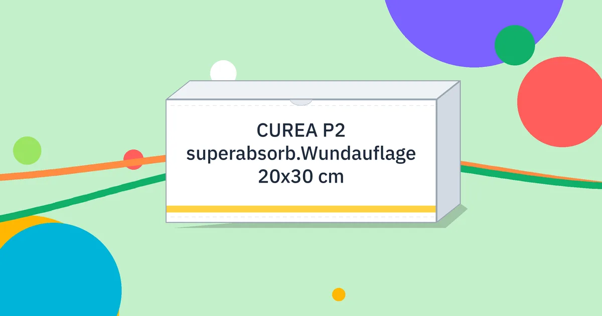 Symbolbild: Packung mit der Aufschrift CUREA P2 superabsorb.Wundauflage 20x30 cm (PZN 04122125) – Verfügbarkeit und Bezug in Apotheken in Frankfurt am Main