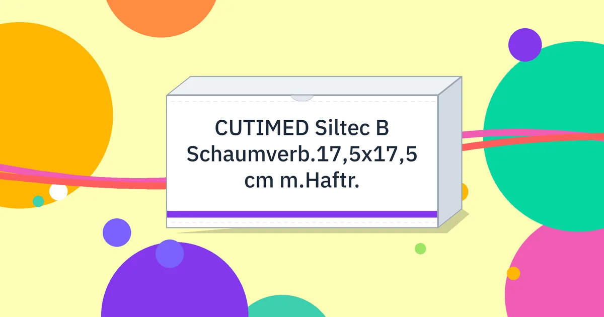 Symbolbild: Packung mit der Aufschrift CUTIMED Siltec B Schaumverb.17,5x17,5 cm m.Haftr. (PZN 17897164) – Verfügbarkeit und Bezug in Apotheken in Frankfurt am Main
