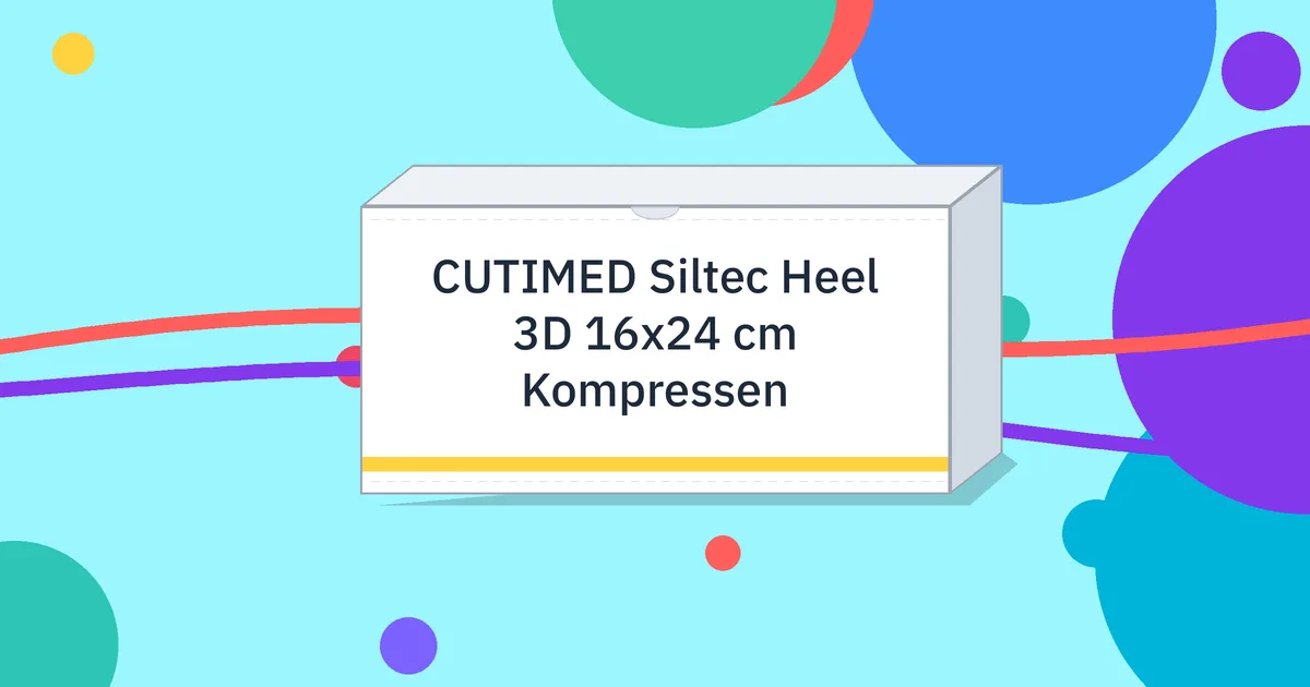 Symbolbild: Packung mit der Aufschrift CUTIMED Siltec Heel 3D 16x24 cm Kompressen (PZN 15886819) – Verfügbarkeit und Bezug in Apotheken in Frankfurt am Main