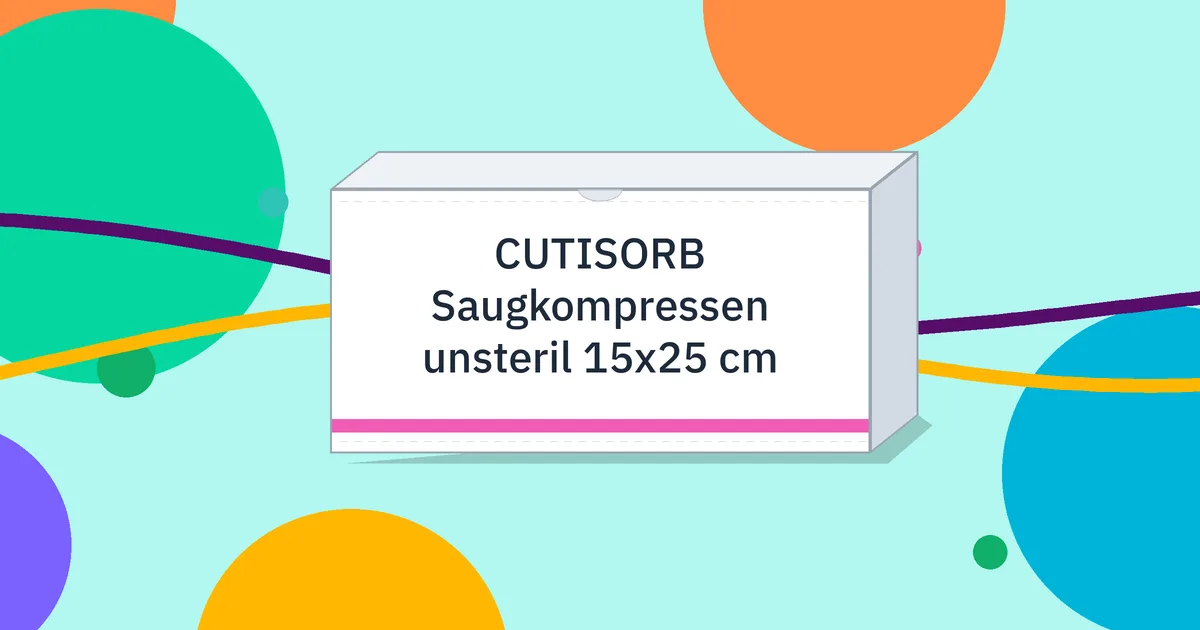 Symbolbild: Packung mit der Aufschrift CUTISORB Saugkompressen unsteril 15x25 cm (PZN 02536905) – Verfügbarkeit und Bezug in Apotheken in Frankfurt am Main