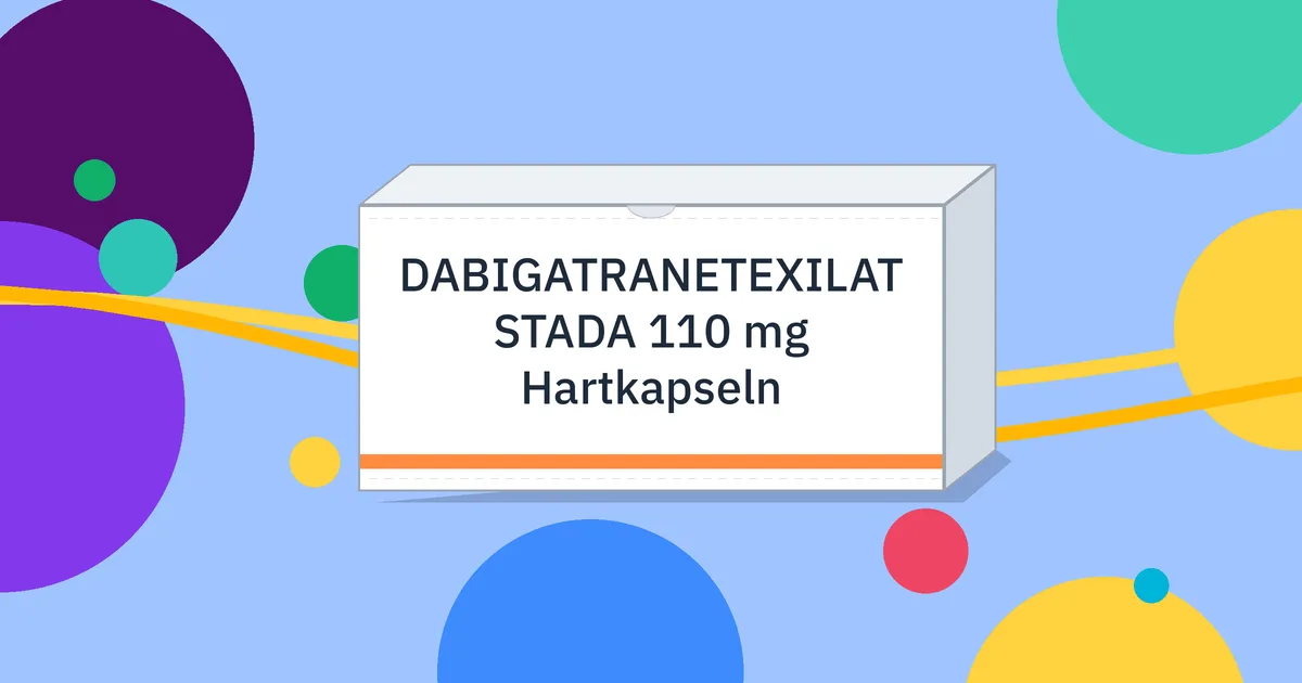 Symbolbild: Packung mit der Aufschrift DABIGATRANETEXILAT STADA 110 mg Hartkapseln (PZN 17397154) – Verfügbarkeit und Bezug in Apotheken in Frankfurt am Main