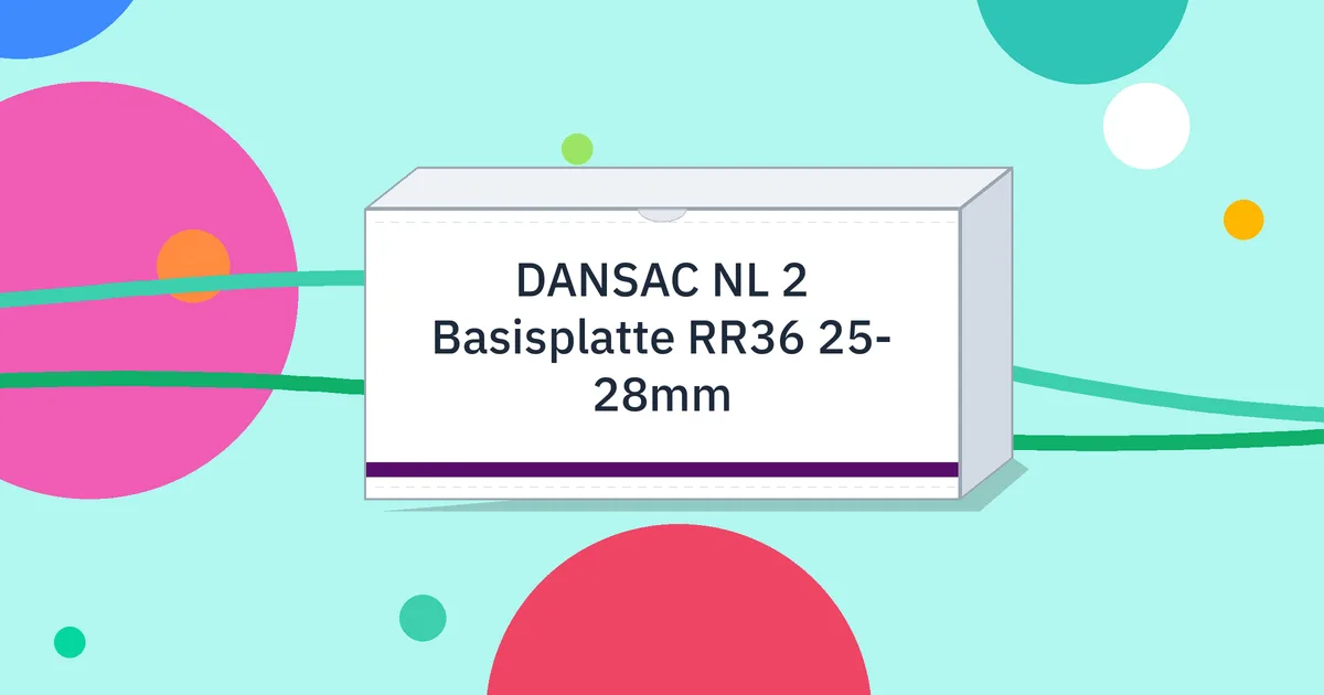 Symbolbild: Packung mit der Aufschrift DANSAC NL 2 Basisplatte RR36 25-28mm (PZN 06559317) – Verfügbarkeit und Bezug in Apotheken in Frankfurt am Main