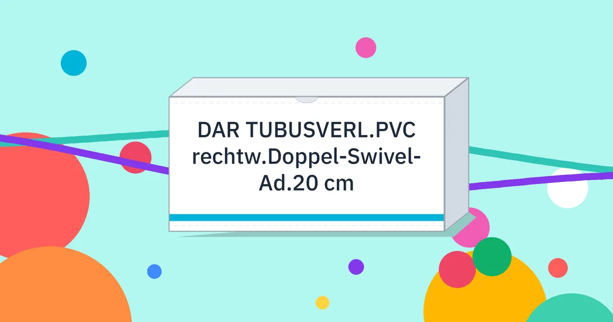 Symbolbild: Packung mit der Aufschrift DAR TUBUSVERL.PVC rechtw.Doppel-Swivel-Ad.20 cm (PZN 06337315) – Verfügbarkeit und Bezug in Apotheken in Frankfurt am Main