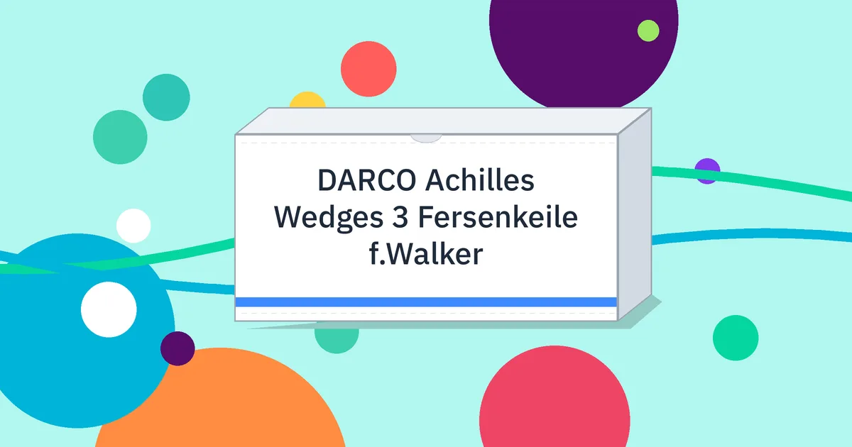 Symbolbild: Packung mit der Aufschrift DARCO Achilles Wedges 3 Fersenkeile f.Walker (PZN 18090179) – Verfügbarkeit und Bezug in Apotheken in Frankfurt am Main