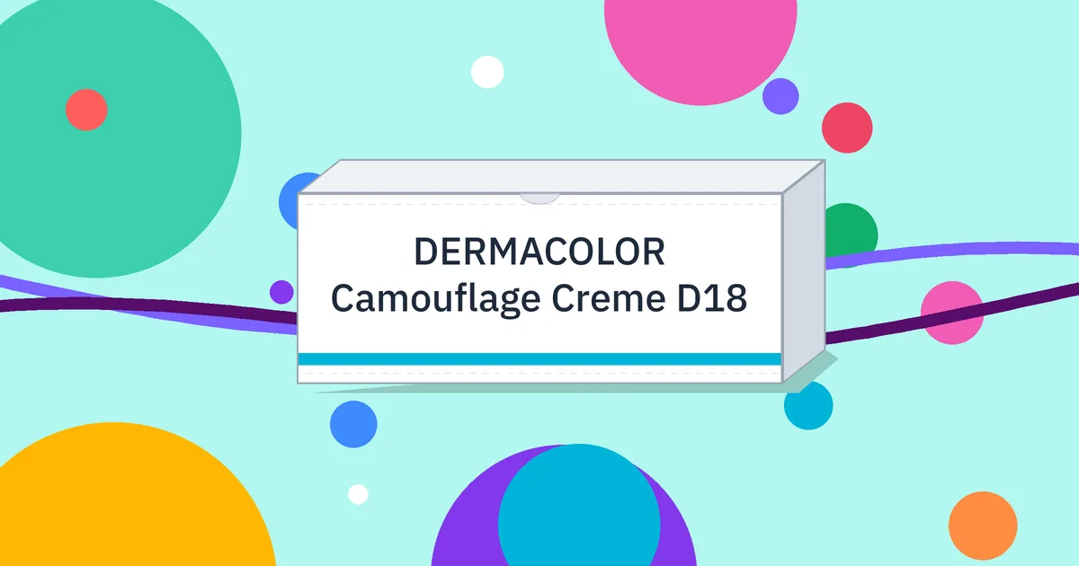 Symbolbild: Packung mit der Aufschrift DERMACOLOR Camouflage Creme D18 (PZN 15818686) – Verfügbarkeit und Bezug in Apotheken in Frankfurt am Main