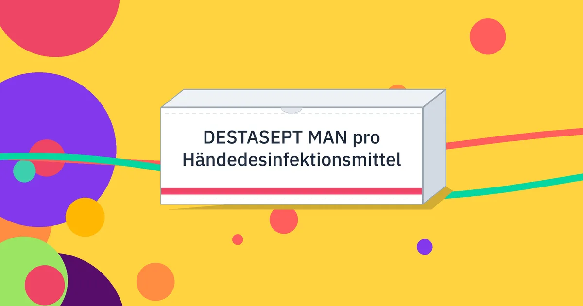 Symbolbild: Packung mit der Aufschrift DESTASEPT MAN pro Händedesinfektionsmittel (PZN 10142586) – Verfügbarkeit und Bezug in Apotheken in Frankfurt am Main
