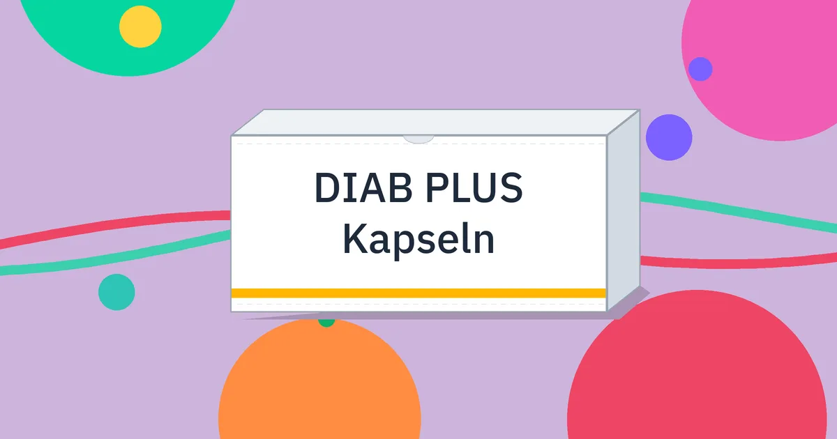 Symbolbild: Packung mit der Aufschrift DIAB PLUS Kapseln (PZN 11101313) – Verfügbarkeit und Bezug in Apotheken in Frankfurt am Main