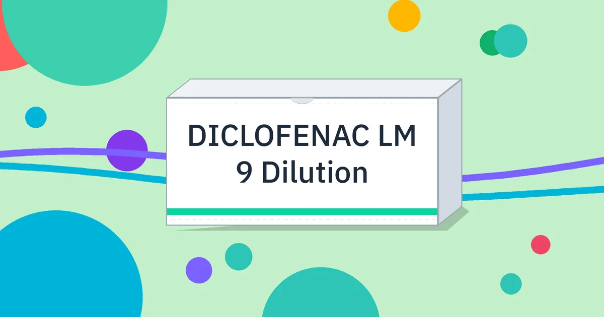 Symbolbild: Packung mit der Aufschrift DICLOFENAC LM 9 Dilution (PZN 12841242) – Verfügbarkeit und Bezug in Apotheken in Frankfurt am Main