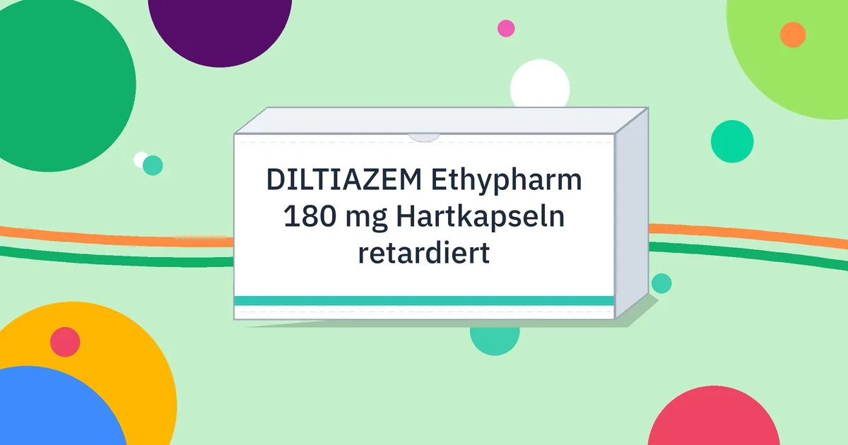 Symbolbild: Packung mit der Aufschrift DILTIAZEM Ethypharm 180 mg Hartkapseln retardiert (PZN 13822100) – Verfügbarkeit und Bezug in Apotheken in Frankfurt am Main