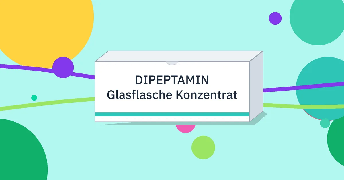 Symbolbild: Packung mit der Aufschrift DIPEPTAMIN Glasflasche Konzentrat (PZN 06977718) – Verfügbarkeit und Bezug in Apotheken in Frankfurt am Main