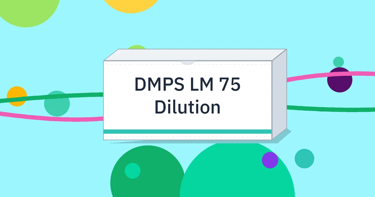 Symbolbild: Packung mit der Aufschrift DMPS LM 75 Dilution (PZN 13466355) – Verfügbarkeit und Bezug in Apotheken in Frankfurt am Main