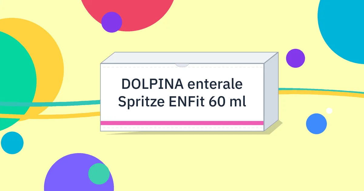 Symbolbild: Packung mit der Aufschrift DOLPINA enterale Spritze ENFit 60 ml (PZN 15784622) – Verfügbarkeit und Bezug in Apotheken in Frankfurt am Main