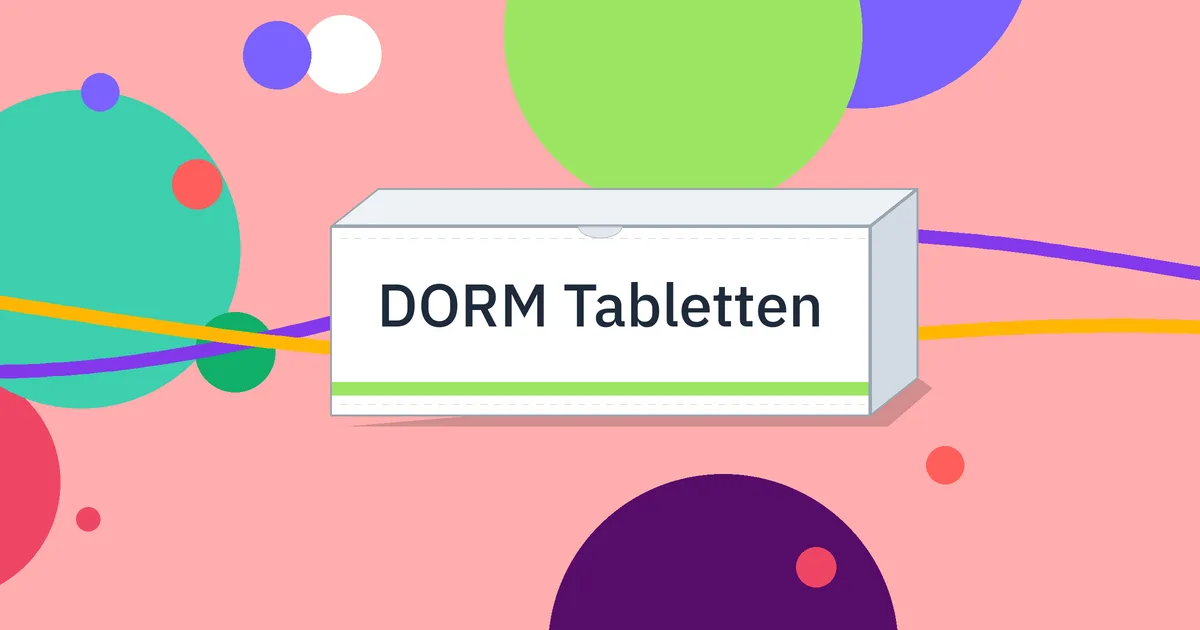 Symbolbild: Packung mit der Aufschrift DORM Tabletten (PZN 01580867) – Verfügbarkeit und Bezug in Apotheken in Frankfurt am Main