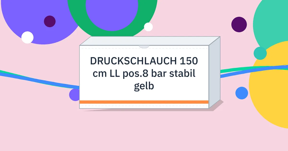 Symbolbild: Packung mit der Aufschrift DRUCKSCHLAUCH 150 cm LL pos.8 bar stabil gelb (PZN 17487578) – Verfügbarkeit und Bezug in Apotheken in Frankfurt am Main