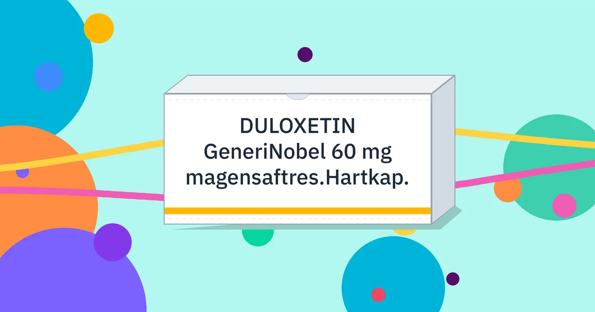 Symbolbild: Packung mit der Aufschrift DULOXETIN GeneriNobel 60 mg magensaftres.Hartkap. (PZN 18784551) – Verfügbarkeit und Bezug in Apotheken in Frankfurt am Main