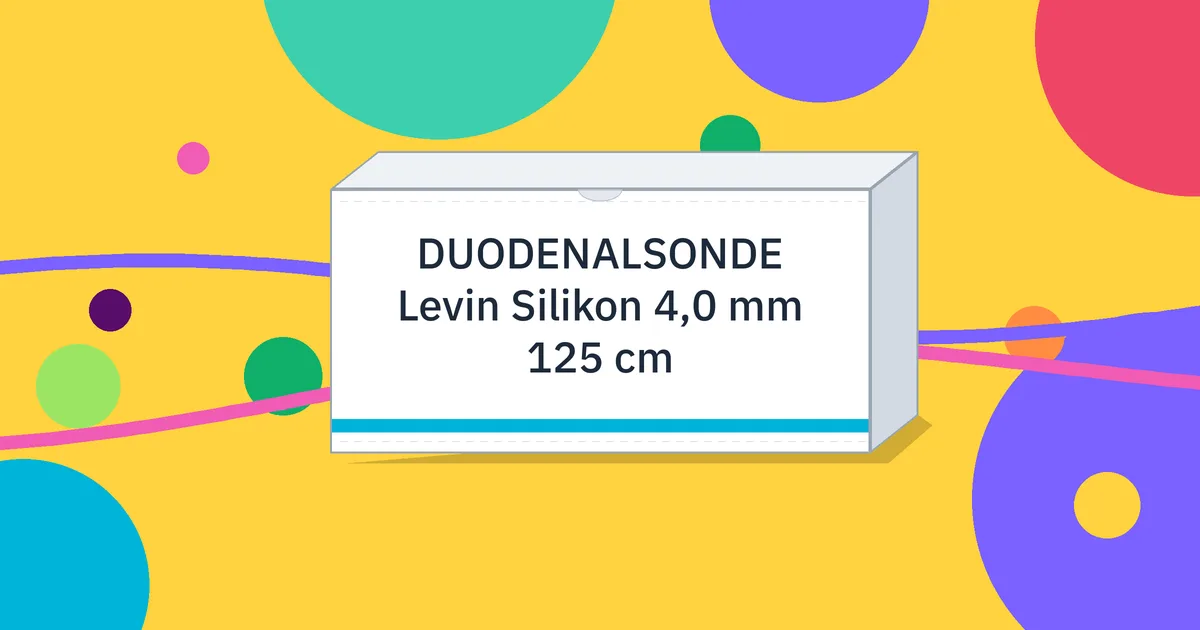 Symbolbild: Packung mit der Aufschrift DUODENALSONDE Levin Silikon 4,0 mm 125 cm (PZN 00989784) – Verfügbarkeit und Bezug in Apotheken in Frankfurt am Main