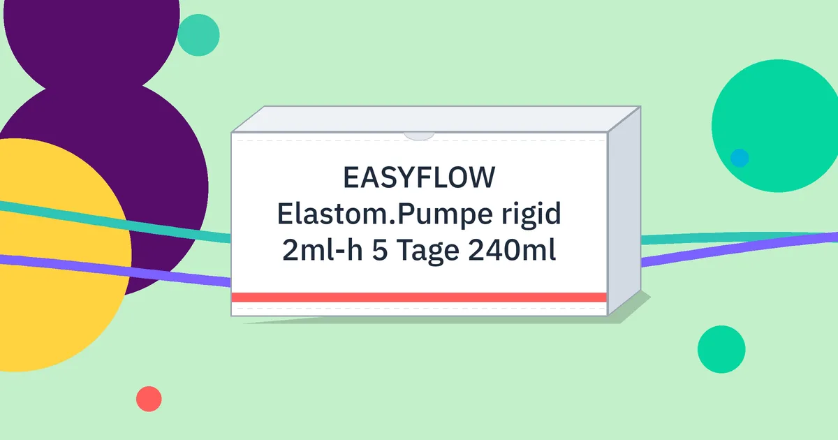 Symbolbild: Packung mit der Aufschrift EASYFLOW Elastom.Pumpe rigid 2ml-h 5 Tage 240ml (PZN 19262381) – Verfügbarkeit und Bezug in Apotheken in Frankfurt am Main