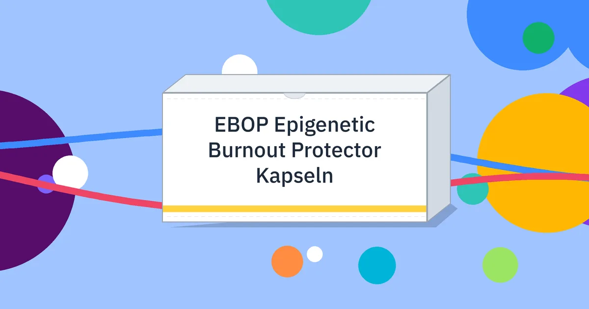 Symbolbild: Packung mit der Aufschrift EBOP Epigenetic Burnout Protector Kapseln (PZN 13820532) – Verfügbarkeit und Bezug in Apotheken in Frankfurt am Main