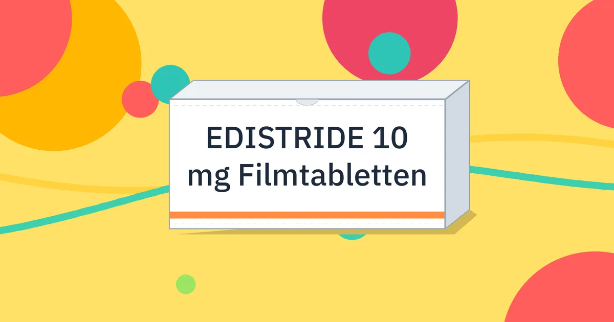 Symbolbild: Packung mit der Aufschrift EDISTRIDE 10 mg Filmtabletten (PZN 20285246) – Verfügbarkeit und Bezug in Apotheken in Frankfurt am Main