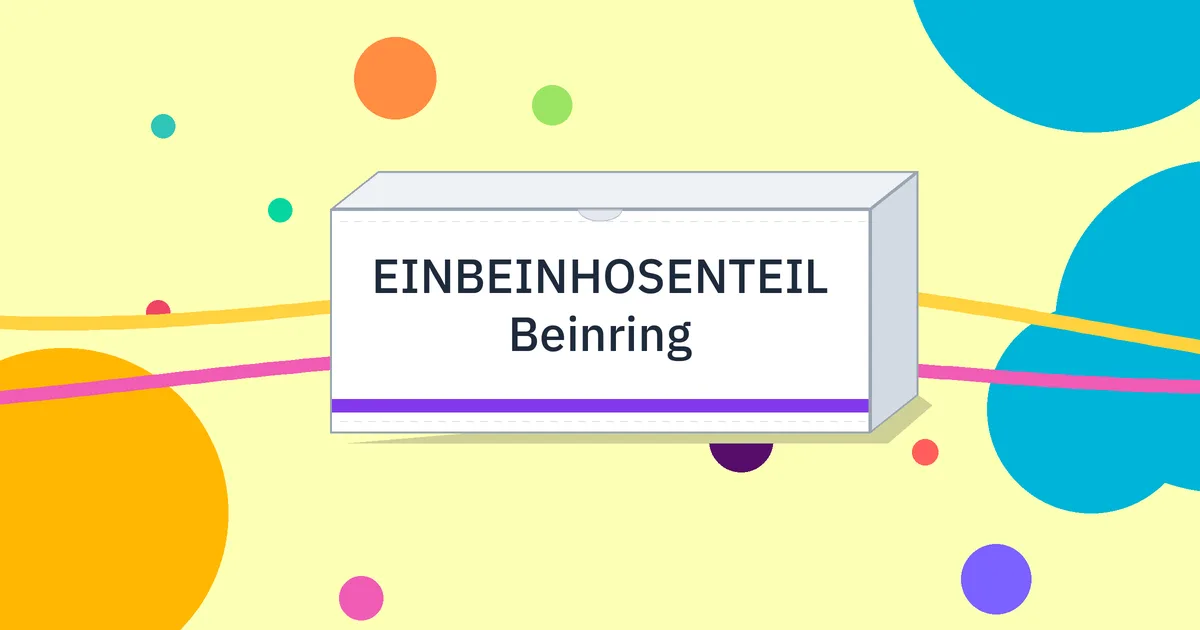 Symbolbild: Packung mit der Aufschrift EINBEINHOSENTEIL Beinring (PZN 20318537) – Verfügbarkeit und Bezug in Apotheken in Frankfurt am Main
