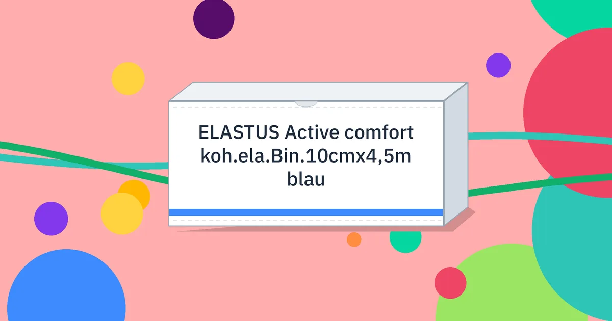 Symbolbild: Packung mit der Aufschrift ELASTUS Active comfort koh.ela.Bin.10cmx4,5m blau (PZN 18489496) – Verfügbarkeit und Bezug in Apotheken in Frankfurt am Main