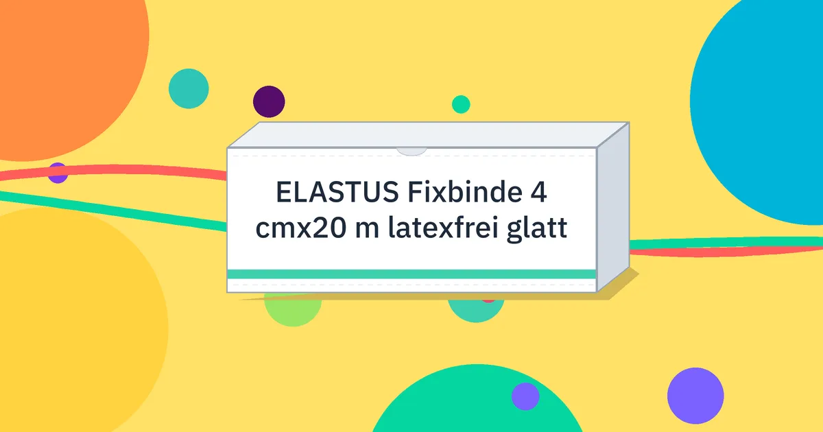 Symbolbild: Packung mit der Aufschrift ELASTUS Fixbinde 4 cmx20 m latexfrei glatt (PZN 06146555) – Verfügbarkeit und Bezug in Apotheken in Frankfurt am Main