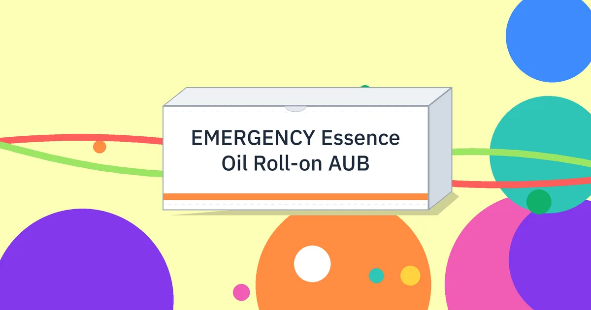 Symbolbild: Packung mit der Aufschrift EMERGENCY Essence Oil Roll-on AUB (PZN 18734501) – Verfügbarkeit und Bezug in Apotheken in Frankfurt am Main