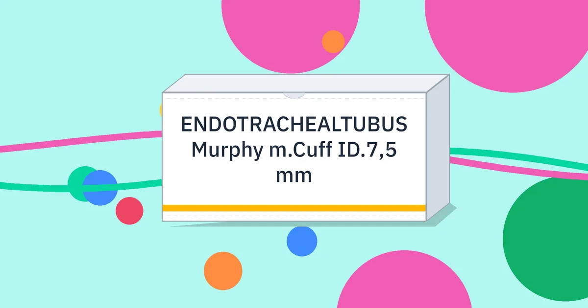 Symbolbild: Packung mit der Aufschrift ENDOTRACHEALTUBUS Murphy m.Cuff ID.7,5 mm (PZN 07218676) – Verfügbarkeit und Bezug in Apotheken in Frankfurt am Main