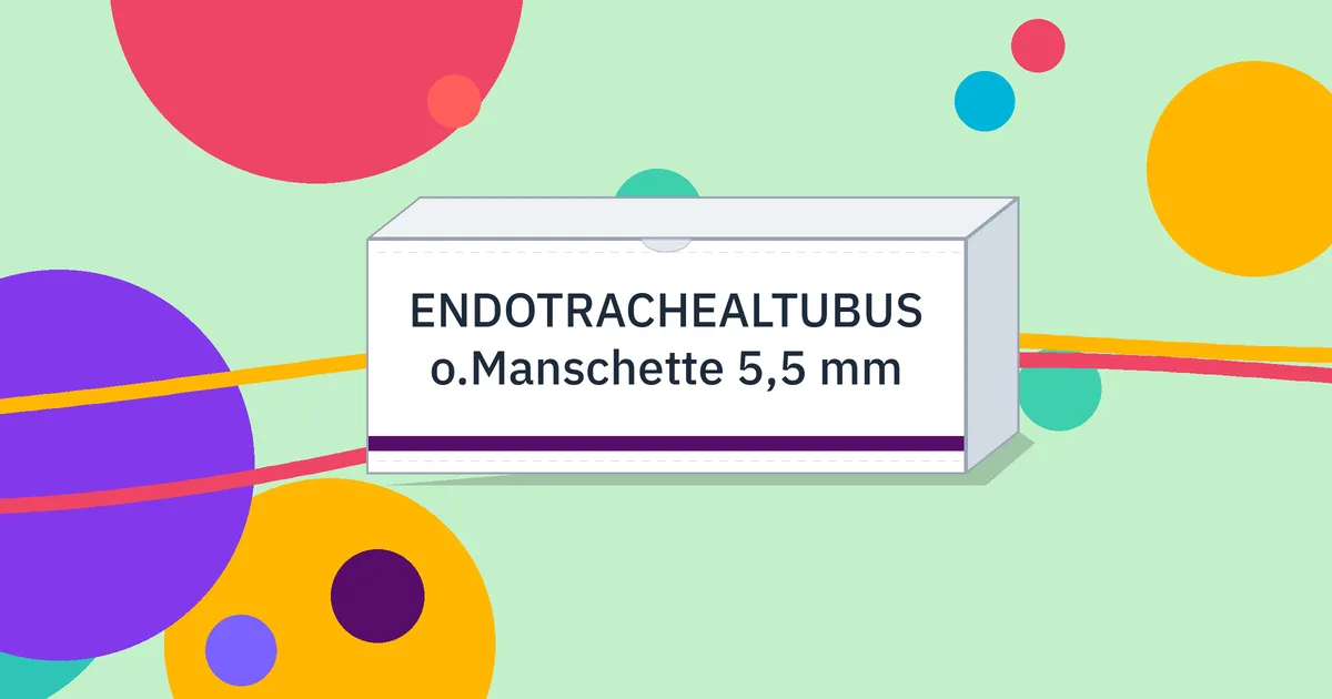 Symbolbild: Packung mit der Aufschrift ENDOTRACHEALTUBUS o.Manschette 5,5 mm (PZN 08887103) – Verfügbarkeit und Bezug in Apotheken in Frankfurt am Main