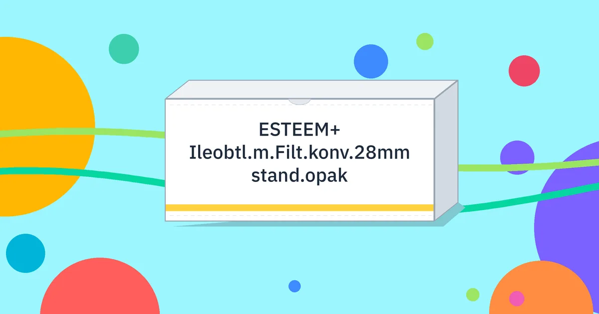 Symbolbild: Packung mit der Aufschrift ESTEEM+ Ileobtl.m.Filt.konv.28mm stand.opak (PZN 06460234) – Verfügbarkeit und Bezug in Apotheken in Frankfurt am Main