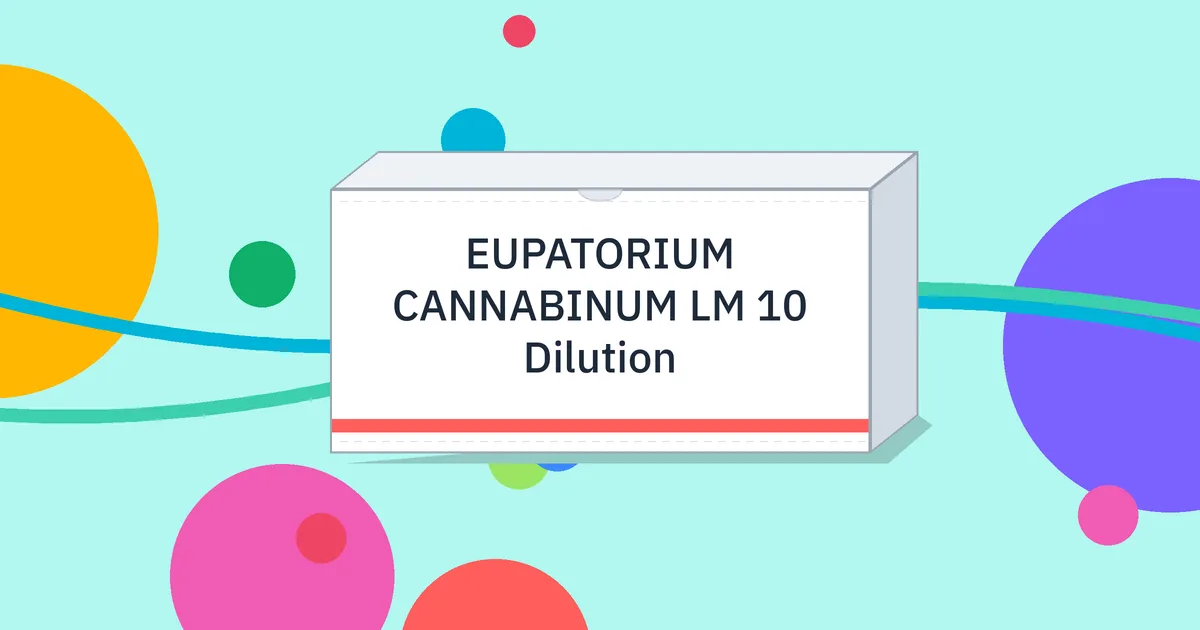 Symbolbild: Packung mit der Aufschrift EUPATORIUM CANNABINUM LM 10 Dilution (PZN 12845731) – Verfügbarkeit und Bezug in Apotheken in Frankfurt am Main