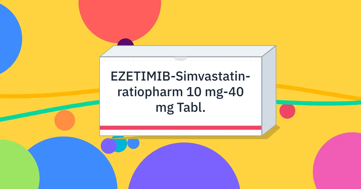 Symbolbild: Packung mit der Aufschrift EZETIMIB-Simvastatin-ratiopharm 10 mg-40 mg Tabl. (PZN 20604680) – Verfügbarkeit und Bezug in Apotheken in Frankfurt am Main