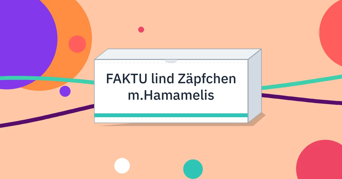 Symbolbild: Packung mit der Aufschrift FAKTU lind Zäpfchen m.Hamamelis (PZN 07798768) – Verfügbarkeit und Bezug in Apotheken in Frankfurt am Main