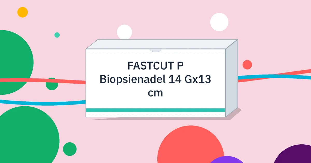 Symbolbild: Packung mit der Aufschrift FASTCUT P Biopsienadel 14 Gx13 cm (PZN 16923037) – Verfügbarkeit und Bezug in Apotheken in Frankfurt am Main