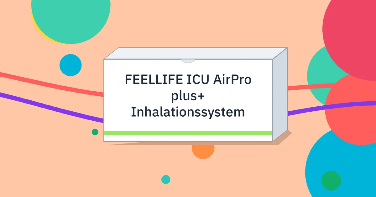 Symbolbild: Packung mit der Aufschrift FEELLIFE ICU AirPro plus+ Inhalationssystem (PZN 20412466) – Verfügbarkeit und Bezug in Apotheken in Frankfurt am Main