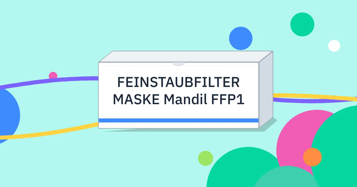 Symbolbild: Packung mit der Aufschrift FEINSTAUBFILTER MASKE Mandil FFP1 (PZN 00781457) – Verfügbarkeit und Bezug in Apotheken in Frankfurt am Main