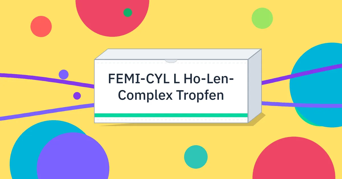 Symbolbild: Packung mit der Aufschrift FEMI-CYL L Ho-Len-Complex Tropfen (PZN 03395246) – Verfügbarkeit und Bezug in Apotheken in Frankfurt am Main