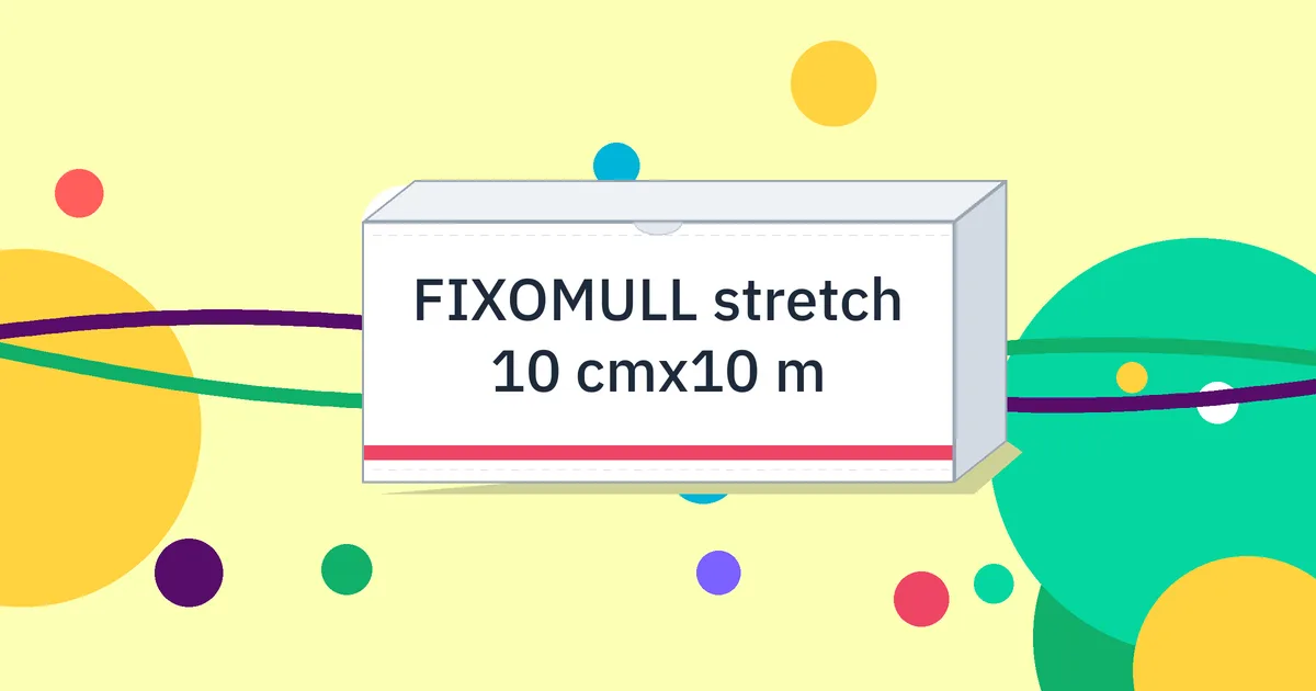 Symbolbild: Packung mit der Aufschrift FIXOMULL stretch 10 cmx10 m (PZN 13864423) – Verfügbarkeit und Bezug in Apotheken in Frankfurt am Main