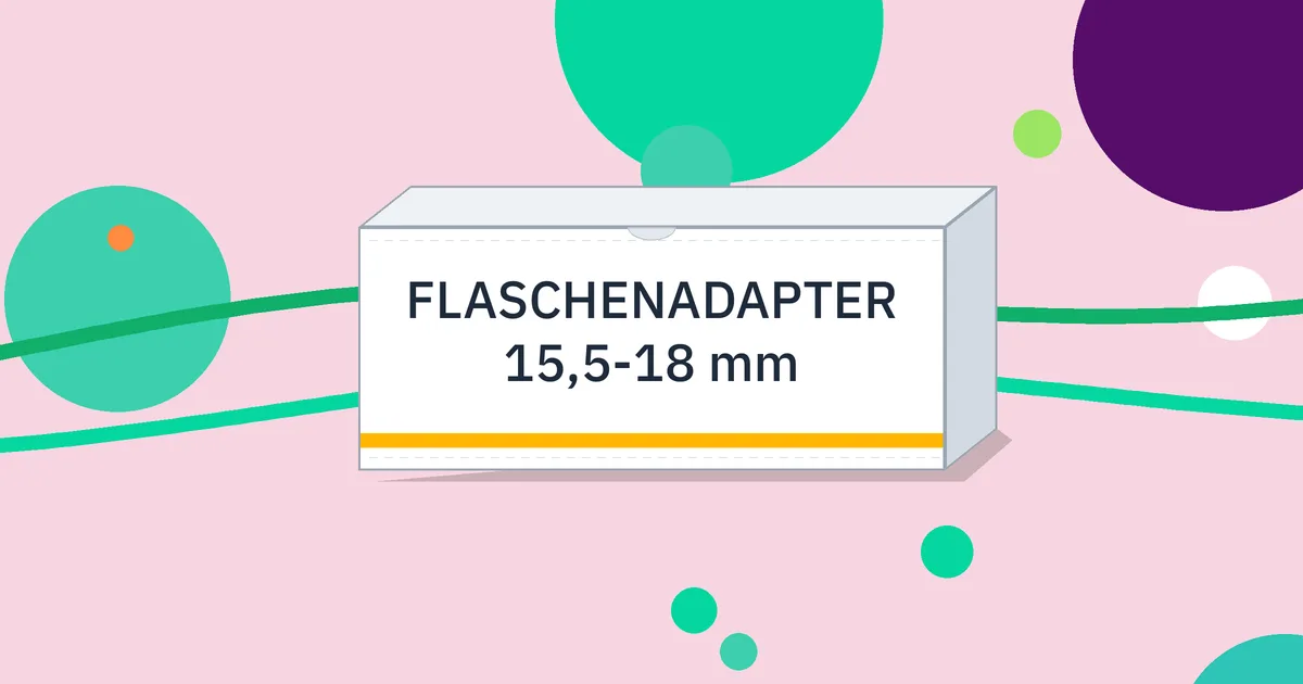 Symbolbild: Packung mit der Aufschrift FLASCHENADAPTER 15,5-18 mm (PZN 13230411) – Verfügbarkeit und Bezug in Apotheken in Frankfurt am Main
