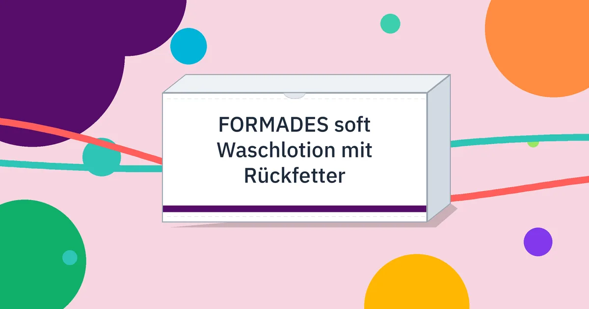 Symbolbild: Packung mit der Aufschrift FORMADES soft Waschlotion mit Rückfetter (PZN 06580079) – Verfügbarkeit und Bezug in Apotheken in Frankfurt am Main