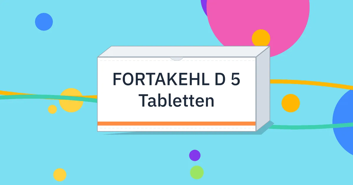 Symbolbild: Packung mit der Aufschrift FORTAKEHL D 5 Tabletten (PZN 04413319) – Verfügbarkeit und Bezug in Apotheken in Frankfurt am Main