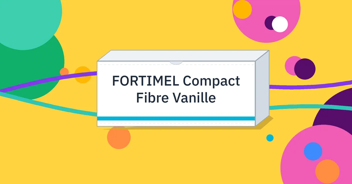 Symbolbild: Packung mit der Aufschrift FORTIMEL Compact Fibre Vanille (PZN 19751602) – Verfügbarkeit und Bezug in Apotheken in Frankfurt am Main