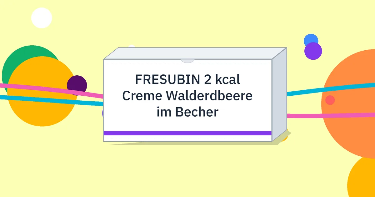 Symbolbild: Packung mit der Aufschrift FRESUBIN 2 kcal Creme Walderdbeere im Becher (PZN 10199037) – Verfügbarkeit und Bezug in Apotheken in Frankfurt am Main