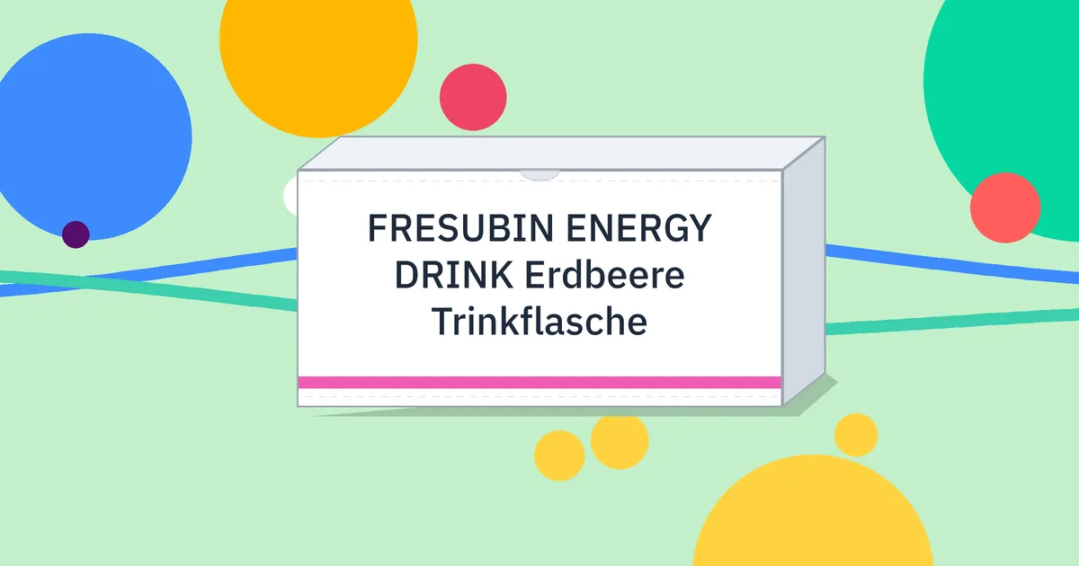Symbolbild: Packung mit der Aufschrift FRESUBIN ENERGY DRINK Erdbeere Trinkflasche (PZN 18789844) – Verfügbarkeit und Bezug in Apotheken in Frankfurt am Main