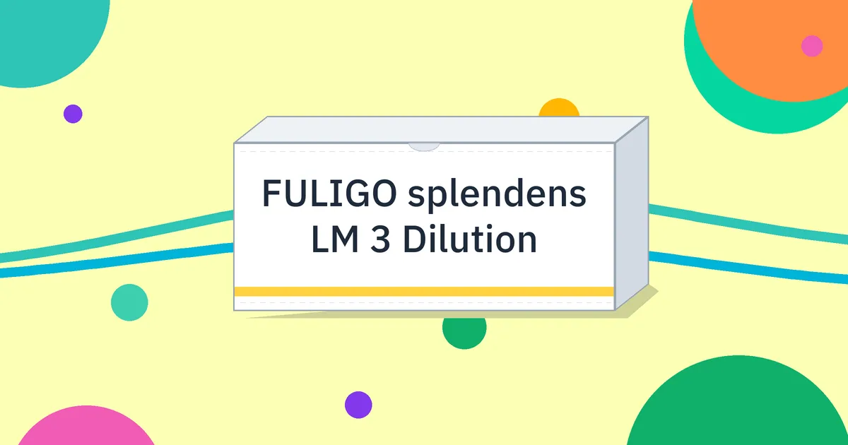 Symbolbild: Packung mit der Aufschrift FULIGO splendens LM 3 Dilution (PZN 13493317) – Verfügbarkeit und Bezug in Apotheken in Frankfurt am Main
