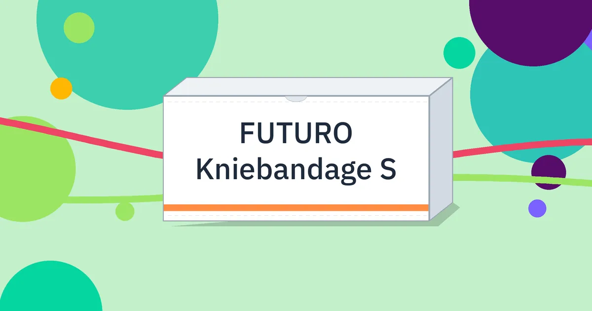 Symbolbild: Packung mit der Aufschrift FUTURO Kniebandage S (PZN 07632074) – Verfügbarkeit und Bezug in Apotheken in Frankfurt am Main