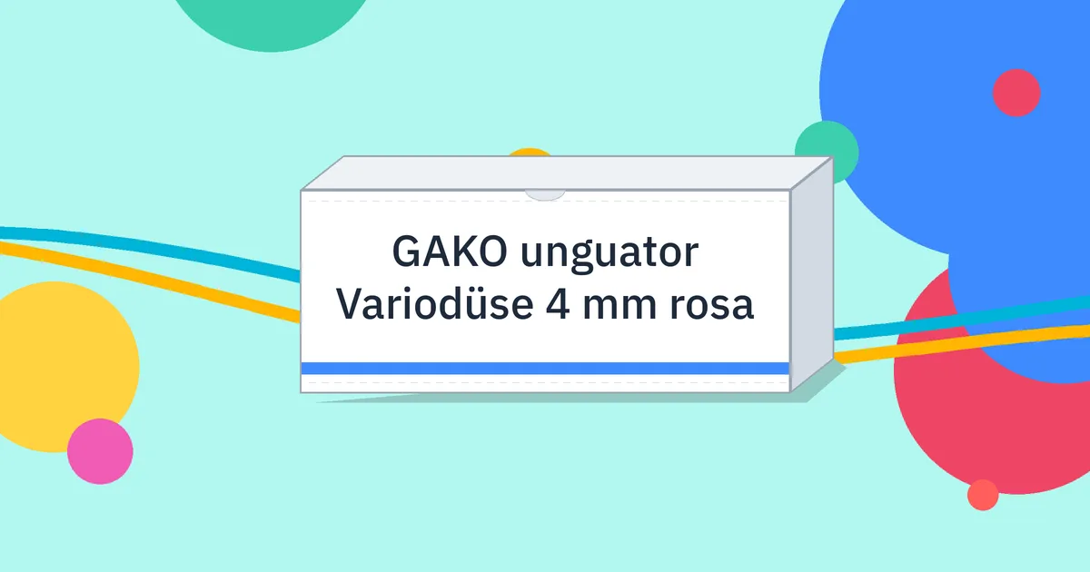 Symbolbild: Packung mit der Aufschrift GAKO unguator Variodüse 4 mm rosa (PZN 11603581) – Verfügbarkeit und Bezug in Apotheken in Frankfurt am Main