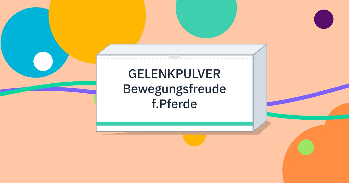 Symbolbild: Packung mit der Aufschrift GELENKPULVER Bewegungsfreude f.Pferde (PZN 18293712) – Verfügbarkeit und Bezug in Apotheken in Frankfurt am Main