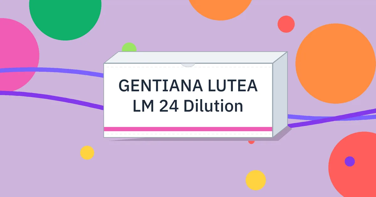 Symbolbild: Packung mit der Aufschrift GENTIANA LUTEA LM 24 Dilution (PZN 12876364) – Verfügbarkeit und Bezug in Apotheken in Frankfurt am Main