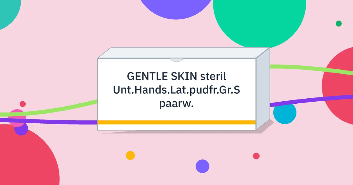 Symbolbild: Packung mit der Aufschrift GENTLE SKIN steril Unt.Hands.Lat.pudfr.Gr.S paarw. (PZN 02244479) – Verfügbarkeit und Bezug in Apotheken in Frankfurt am Main